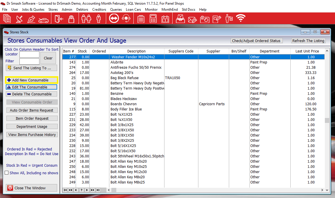 How To: Adding Consumables - Dr Smash Software